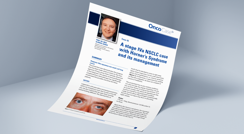 Cas de patient: PD-L1 (-) mNSCLC, du Prof. A. Addeo - MyMSD.ch FR Onco News